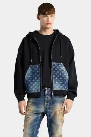 Dsquared2 Monogram Relax Fit Zipped Hoodie