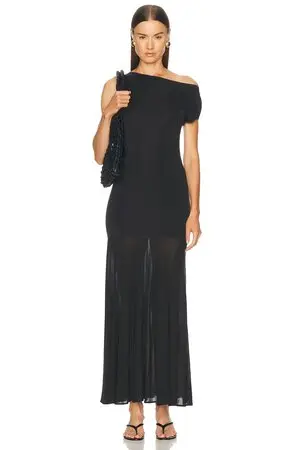 ST. AGNI Fine Jersey Circle Hem Dress In Black