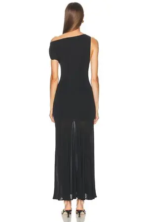 ST. AGNI Fine Jersey Circle Hem Dress In Black