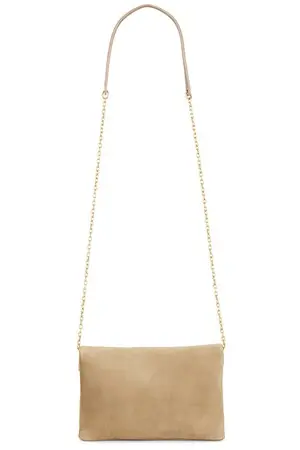 Saint Laurent Small On Chain Pouch In Beige - Light Cumin