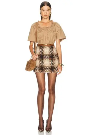 Saint Laurent Ruffled Top - Chatain