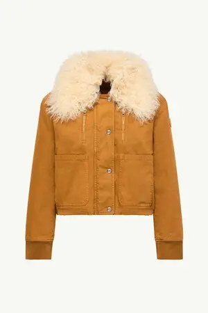 Moncler Gravio Shearling-trimmed Short Down Jacket