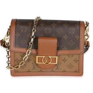 LOUIS VUITTON Reverse Monogram Canvas Dauphine Mm Shoulder Bag - Brown