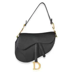 Dior Grained Calfskin Saddle Bag - Black