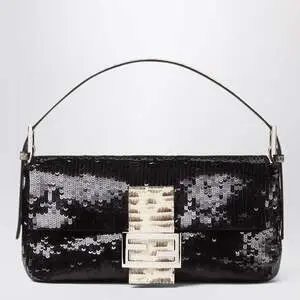 Fendi Baguetteâ® 26424 Sequinned Bag - Black