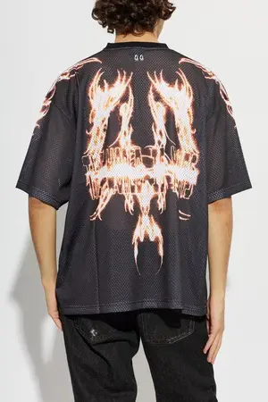 44 LABEL GROUP Perforated T-shirt With Print