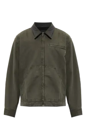 Rag & Bone Jacket With Leather Collar - Green