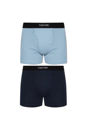TOM FORD Two-pack Of Boxers With Logo - Blue