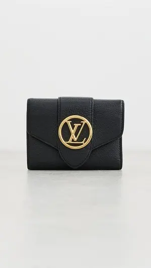 Shopbop Louis Vuitton Pont Neur Compact Wallet - Black