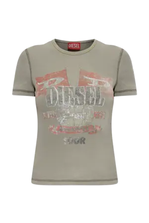 DIESEL® T-shirt ‘t-marsy-rib - Green