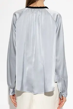 FORTE_FORTE Silk Top With Decorative Tie At The Neckline
