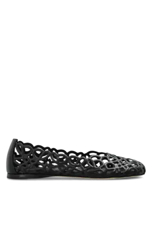 Loewe Petal Leather Ballerinas - Black