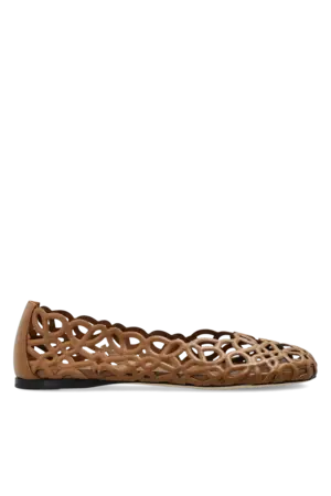 Loewe Petal Leather Ballet Flats - Brown