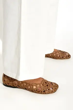 Loewe Petal Leather Ballet Flats