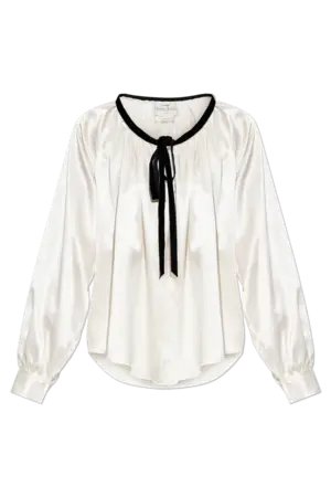 FORTE_FORTE Silk Top With Decorative Tie At The Neckline