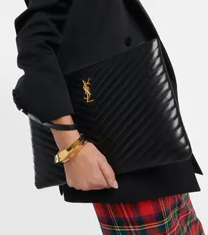 Saint Laurent Cassandre Matelassé Leather Clutch