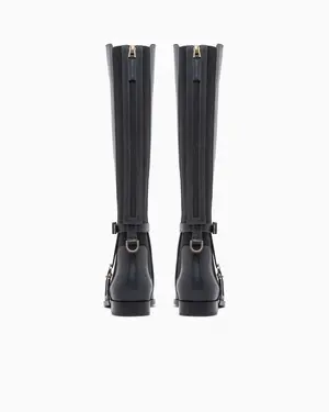 Giorgio Armani Boots In Leather With Rubber Details