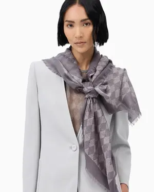 Giorgio Armani Foulard Printed In Wool Cashmere And Silk