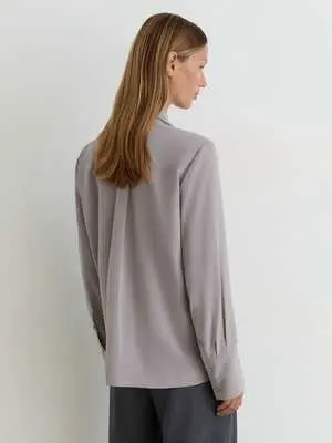 REISS Kathlyn Matte-silk Tie-neck Blouse