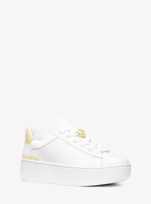 Michael Kors Dottie Leather Platform Sneaker In Size By