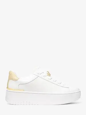 Michael Kors Dottie Leather Platform Sneaker In Size By