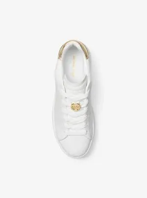 Michael Kors Dottie Leather Platform Sneaker In Size By