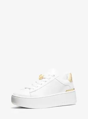 Michael Kors Dottie Leather Platform Sneaker In Size By