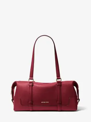 Michael Kors Teddi Large Textured Shoulder Bag - Red