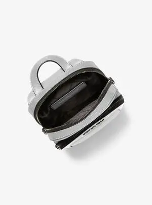 Michael Kors Hudson Medium Pebbled Leather Double-zip Sling Bag In By - Silver