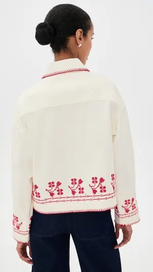 THE TINY BIG SISTER Embroidery Denim Jacket