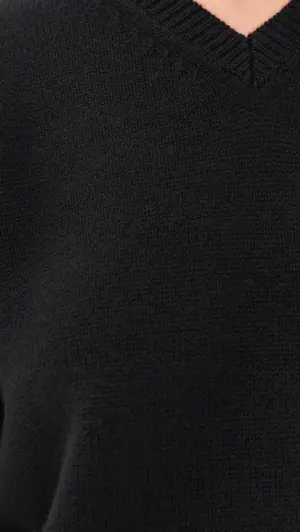Theory Crop V Sweater Tee - Black