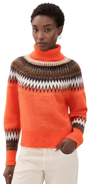 ALIGNE Dakota Fair Isle Sweater - Orange