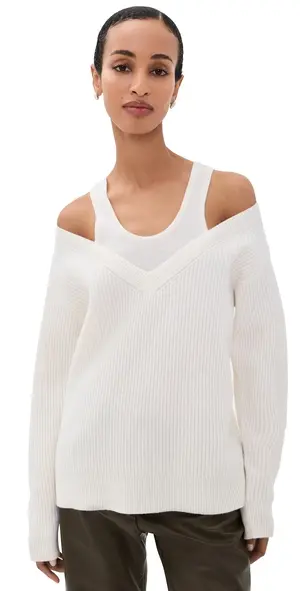 Helmut Lang Double Layered Wool Sweater - Ivory