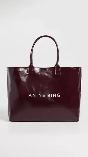 ANINE BING Leo Coated Canvas Tote Bag