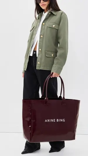ANINE BING Leo Coated Canvas Tote Bag