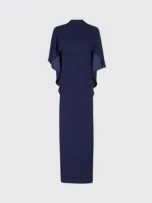 Alberta Ferretti Sleeveless Crêpe Sheath Long Evening Gown - Blue