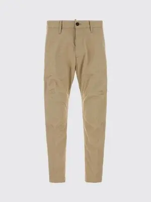 Dsquared2 Slim Fit Stretch Cotton Chino Trousers With Mid-rise Waist