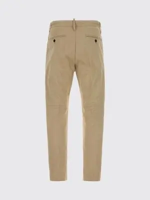 Dsquared2 Slim Fit Stretch Cotton Chino Trousers With Mid-rise Waist