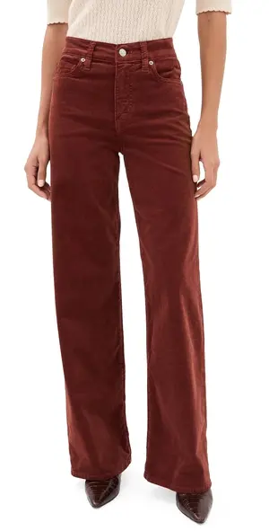 FRAME Le Slim Palazzo Corduroy Pants - Wine