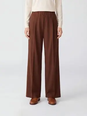 SEMICOUTURE High-waisted Wool Blend Palazzo Trousers - Brown