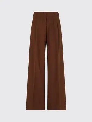 SEMICOUTURE High-waisted Wool Blend Palazzo Trousers - Brown