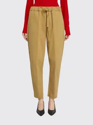 SEMICOUTURE Tailored Trousers With Drawstring Waist - Camel