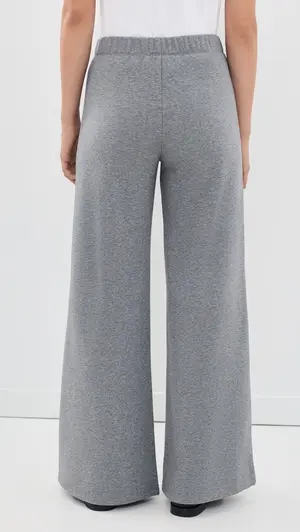 Veronica Beard Saunder Wide Leg French Terry Pants - Heather Grey