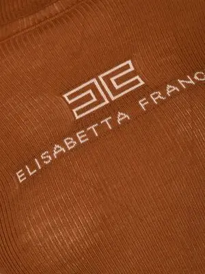 Elisabetta Franchi Slim Fit Wool Turtleneck Jumper - Tobacco