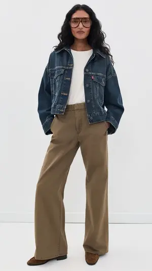 LEVI'S Loose Crop Trucker Denim Jacket
