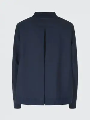 SEMICOUTURE Wool Blend Bomber Jacket With Elasticated Collar - Blue