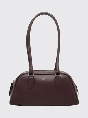 A.p.c. Paloma Rounded Leather Shoulder Bag - Black Cherry