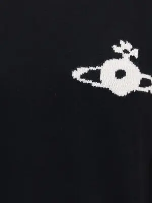 VIVIENNE WESTWOOD Pure Wool Orb Logo Turtleneck Jumper - Black