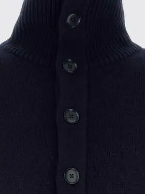 Extreme Cashmere High-neck Button-up Cardigan In 100% Cashmere - Navy