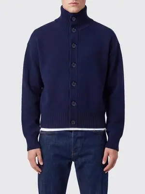Extreme Cashmere High-neck Button-up Cardigan In 100% Cashmere - Blue